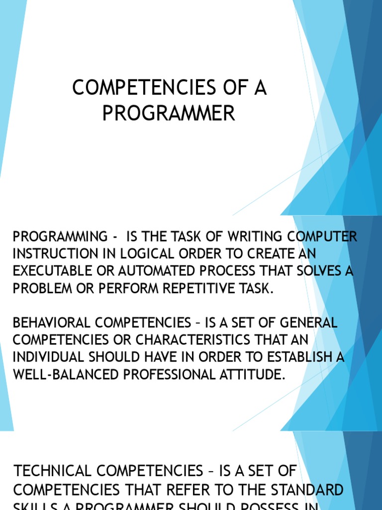 Competencies of A Programmer | PDF