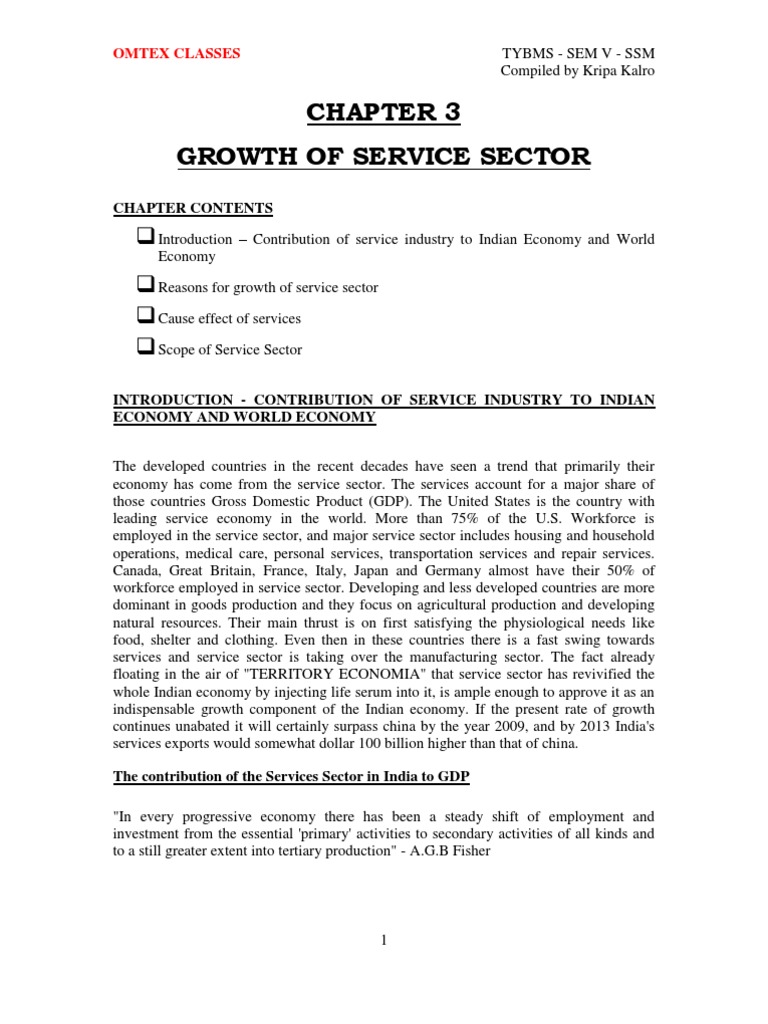 3) Growth of Service Sector | Download Free PDF | Economy Of India ...