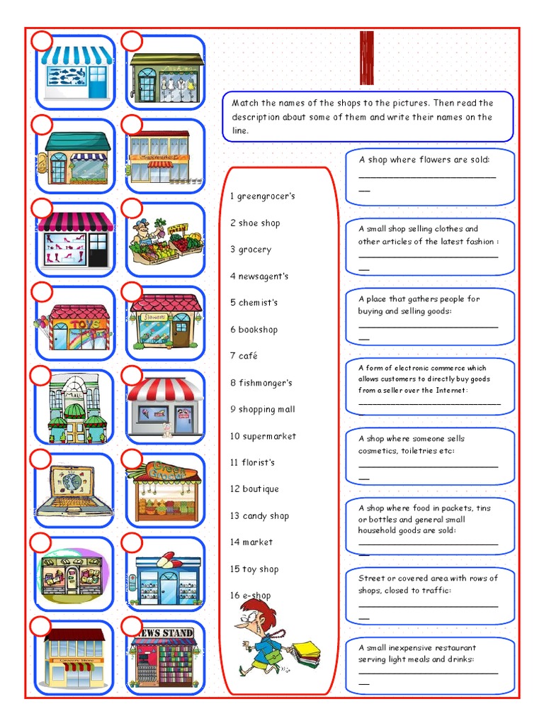 Shopping Readingmatching Fun Activities Games Icebreakers Oneonone ...