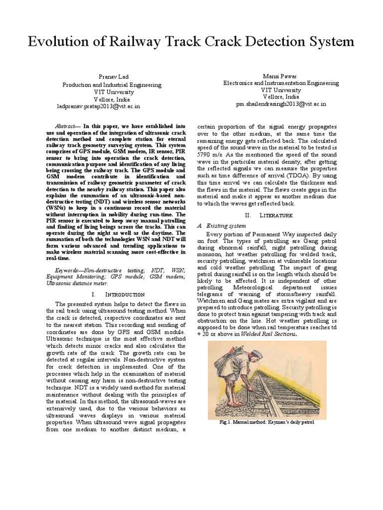 Evolution of Railway Track Crack Detection System: Abstract - in This ...