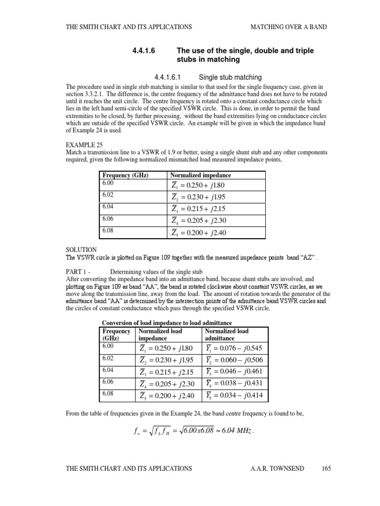 Single and Double Stub Matching Impedance With Smith Chart | PDF | Transmission Line ...
