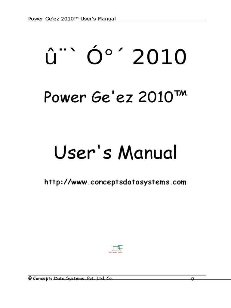 User's Manual: Power Ge'ez 2010™ | Download Free PDF | Computer ...