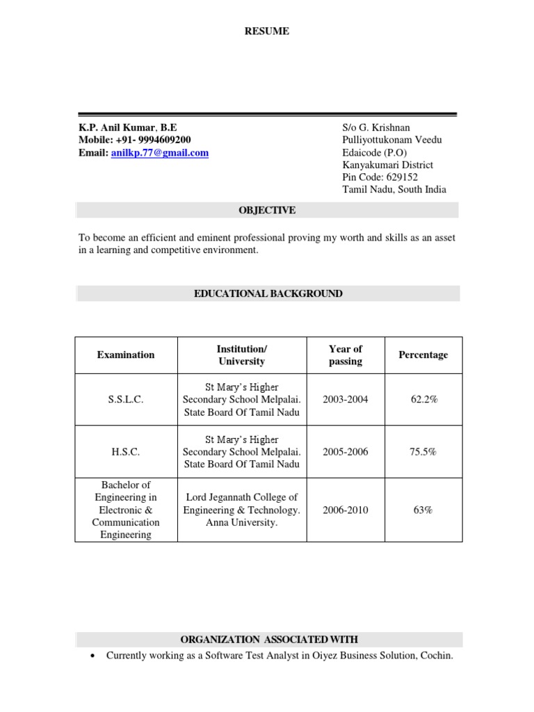 Anil Resume PDF | PDF | Software Testing | Customer Relationship Management