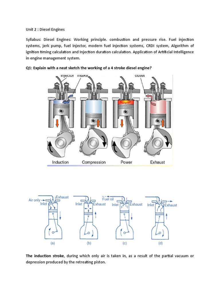 Diesel Engines Class Notes | PDF | Diesel Engine | Fuel Injection