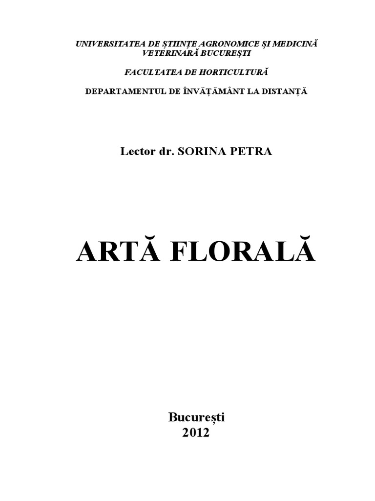 Arta-Florala - Sorina Petra PDF | PDF