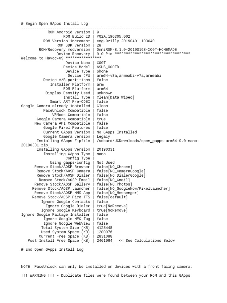 Open Gapps Log | PDF | Android (Operating System) | Embedded Linux Distributions