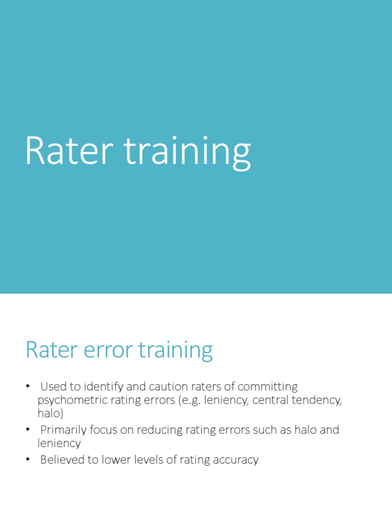 Rater Training | PDF | Motivation | Motivational