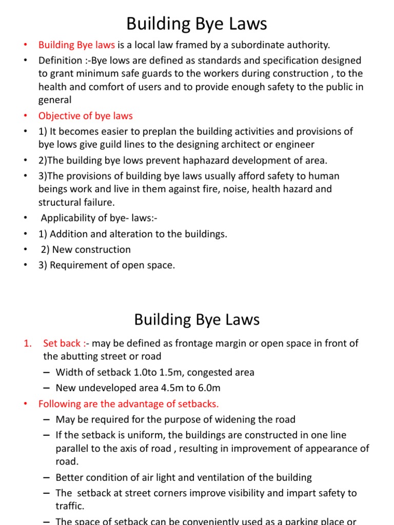 Building by Laws | PDF | Basement | Parking