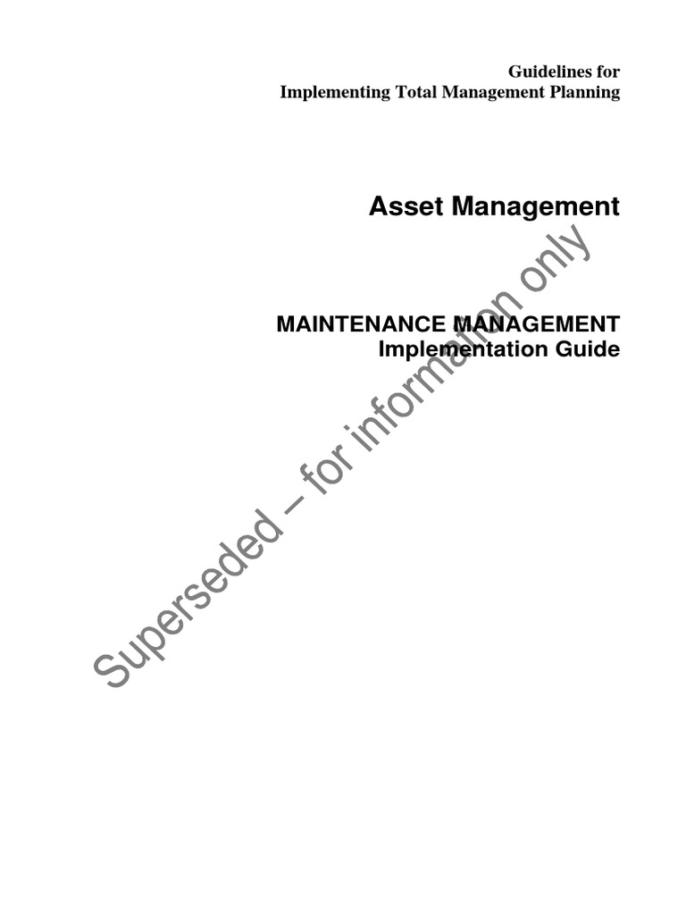 Asset Management: Maintenance Management Implementation Guide | PDF ...