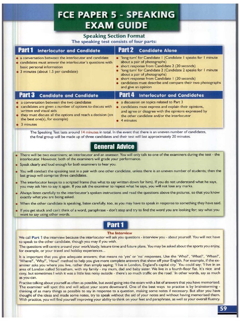 Successful 10 FCE Practice Tests - Book4joyguide To Speaking PDF | PDF