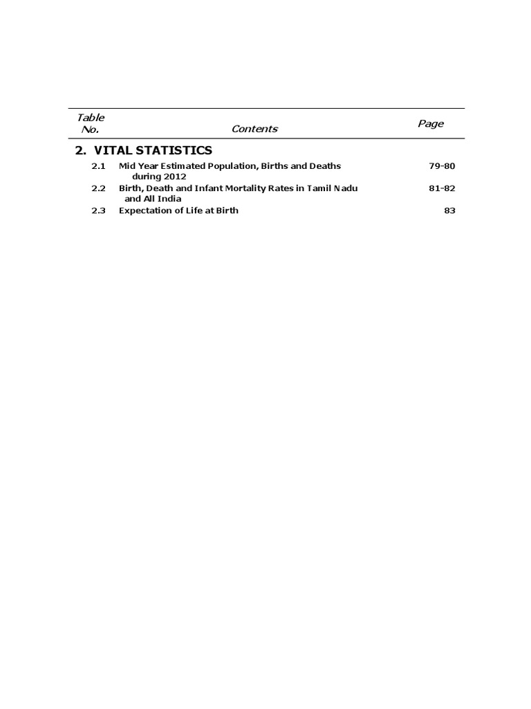 Vitalstatistics | PDF | Medical Specialties | Health Sciences