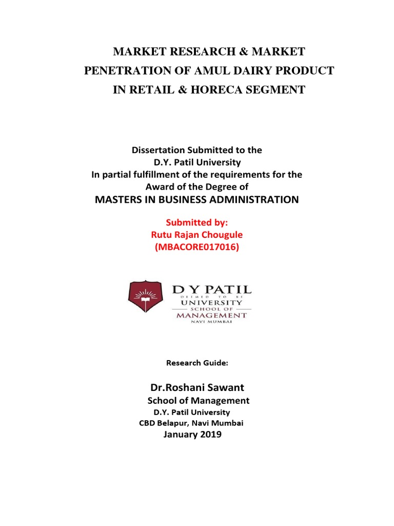 Final Rutu Project On Amul | PDF | Economies | Business