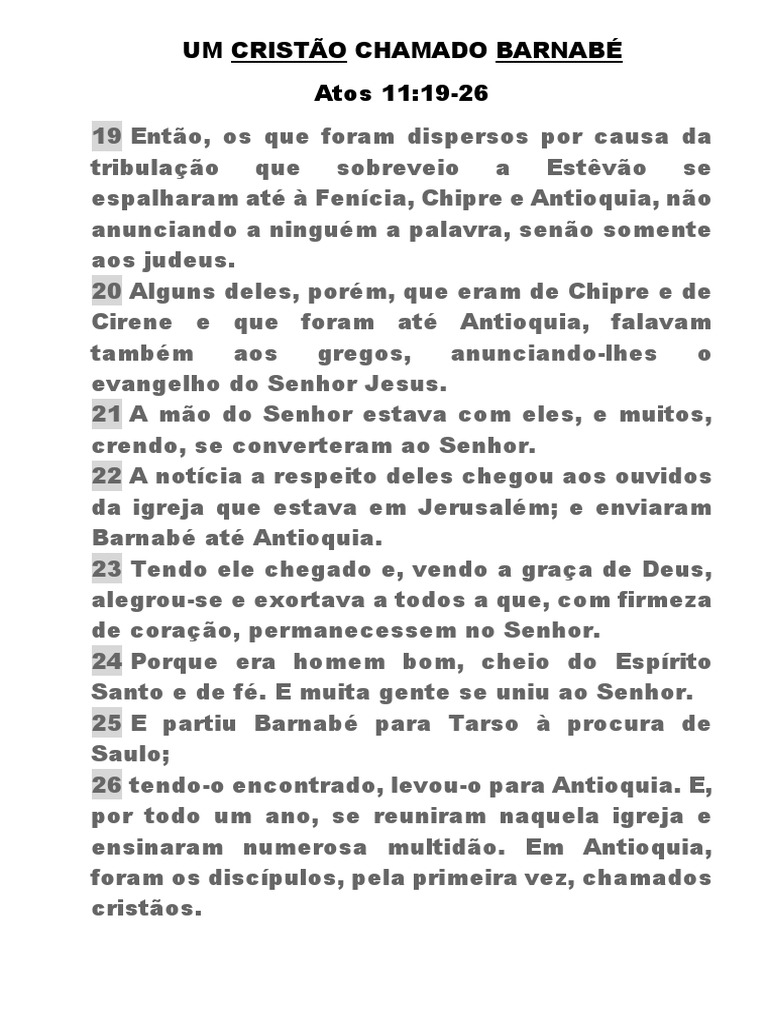 A Vida e Legado de Barnabé | PDF | Barnabé (Bíblia) | Apóstolo Paulo