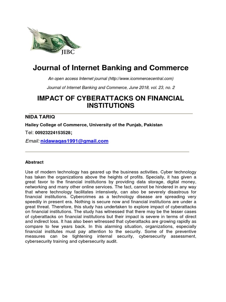 Impact of Cyberattacks On Financial Institutions | PDF | Computer ...