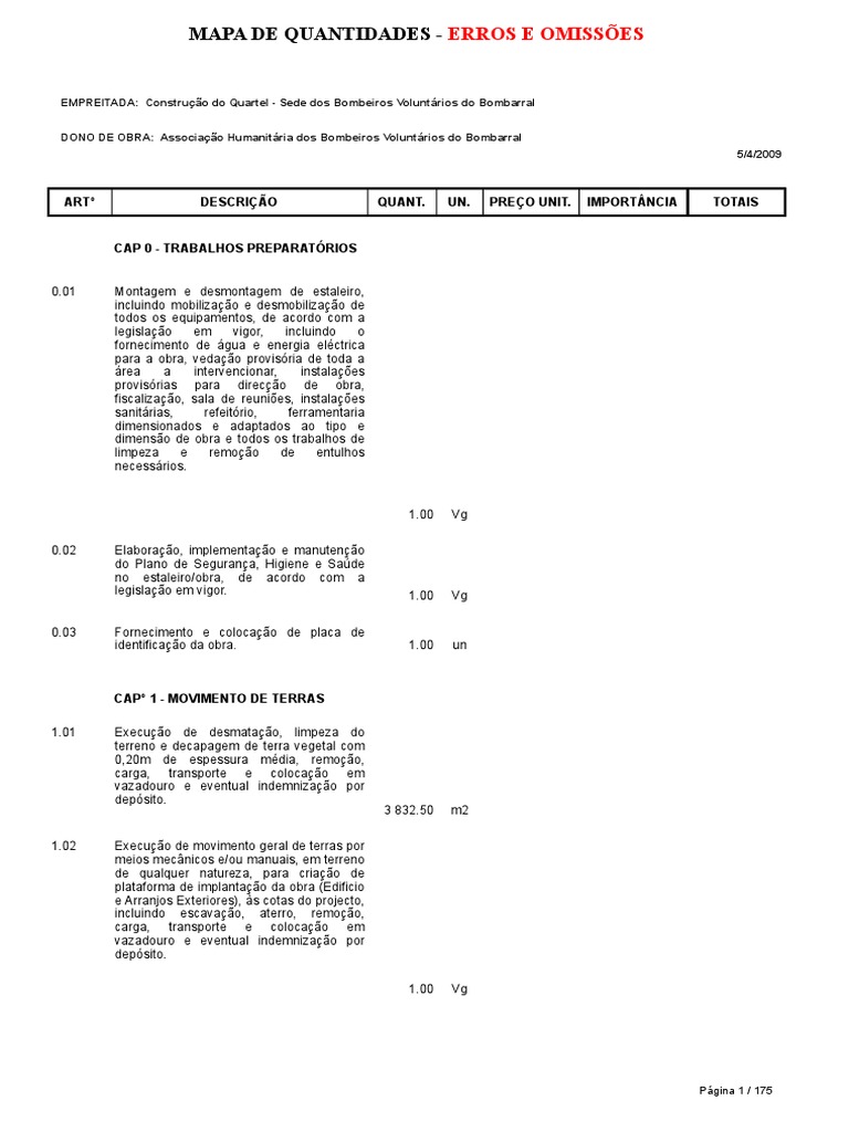Anexo3 Mapa Quantidades Gerais | PDF | Drywall | Argamassa (alvenaria)