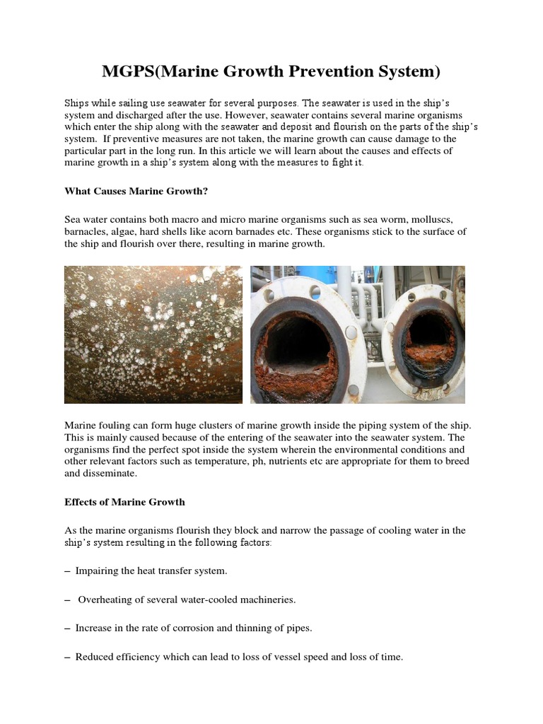 MGPS (Marine Growth Prevention System) | PDF | Seawater | Corrosion