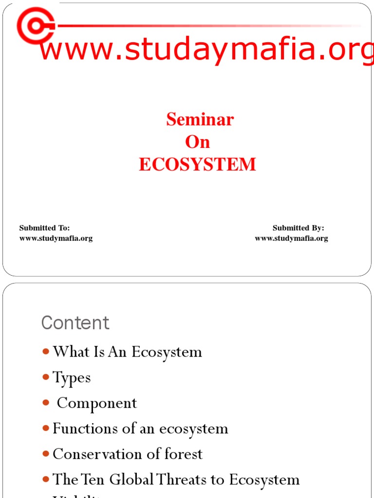 Ecosystem | PDF | Ecosystem | Conservation Biology