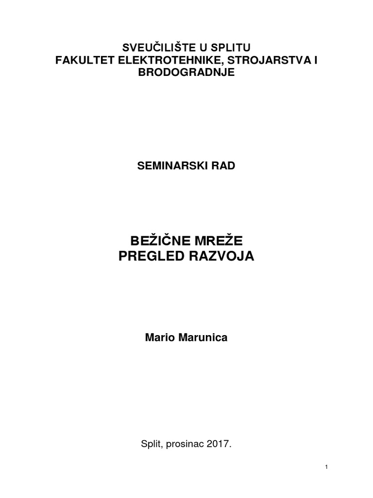 Bezicne Mreze-Seminarski - Rad | PDF