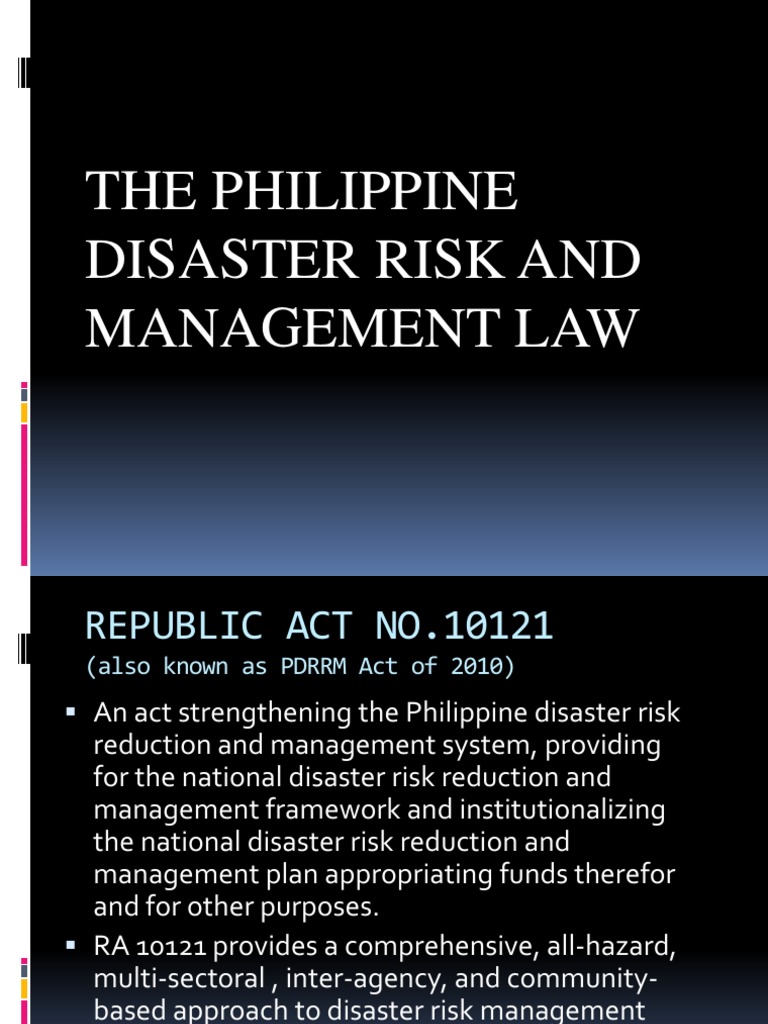 Philippine DRRM Law Summary | PDF | Disaster Risk Reduction | Risk ...