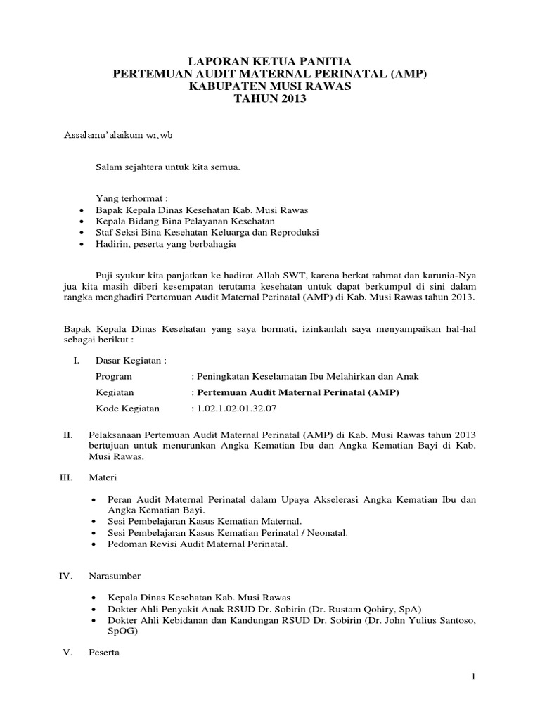 Laporan Ketua Panitia | PDF