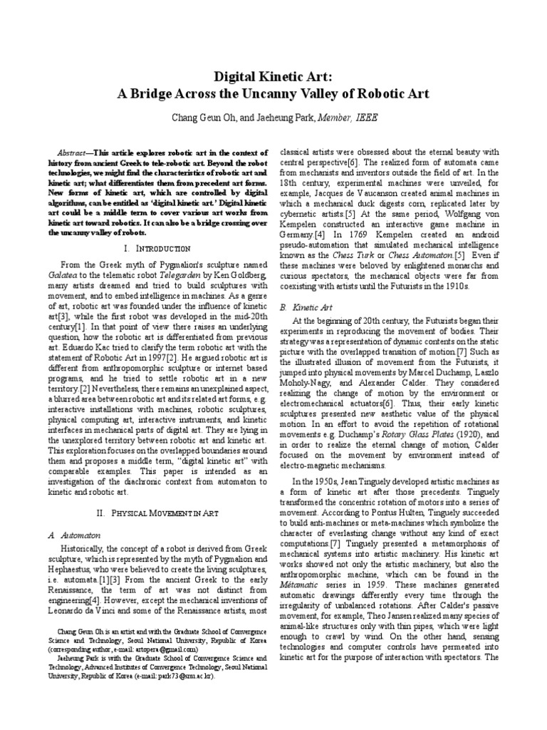 Digital Kinetic Art | Download Free PDF | Robotics | Robot