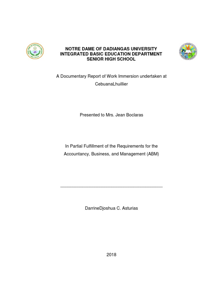 Work Immersion Portfolio Dedication | PDF | Employment | Learning