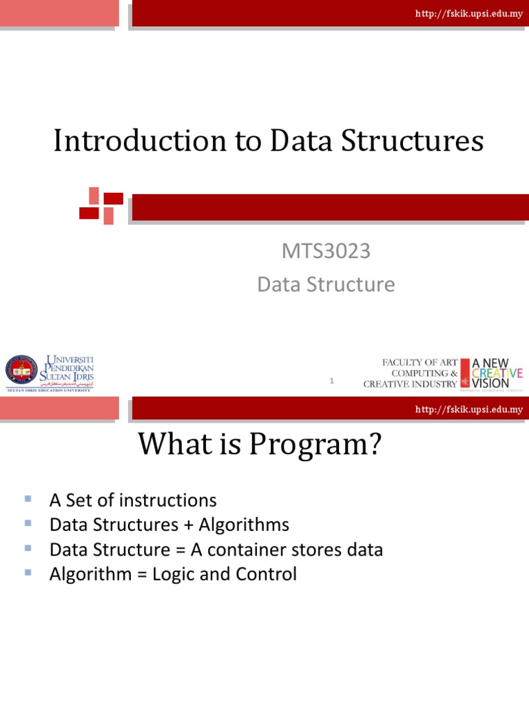 Slide1 Week1 | PDF | Data Structure | Algorithms