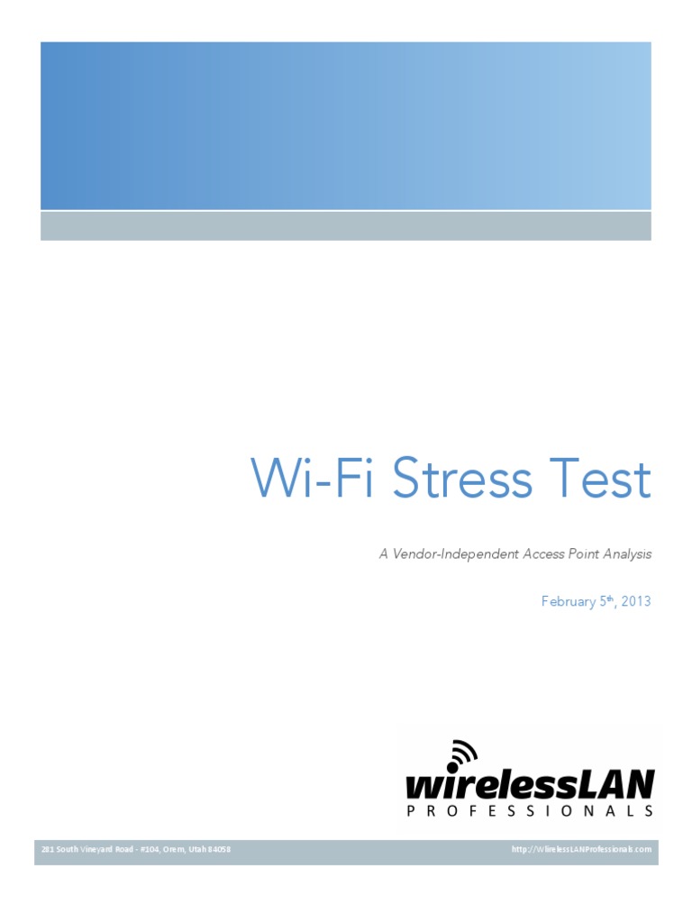 WLAN-PROS-Stress Test Report PDF | PDF | Wireless Access Point | Wi Fi