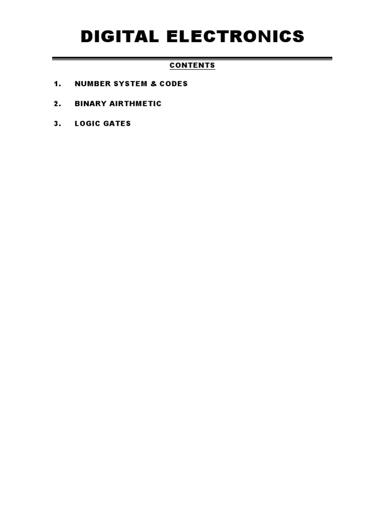 Digital Electronics: Number Systems & Codes | PDF | Logic Gate | Arithmetic