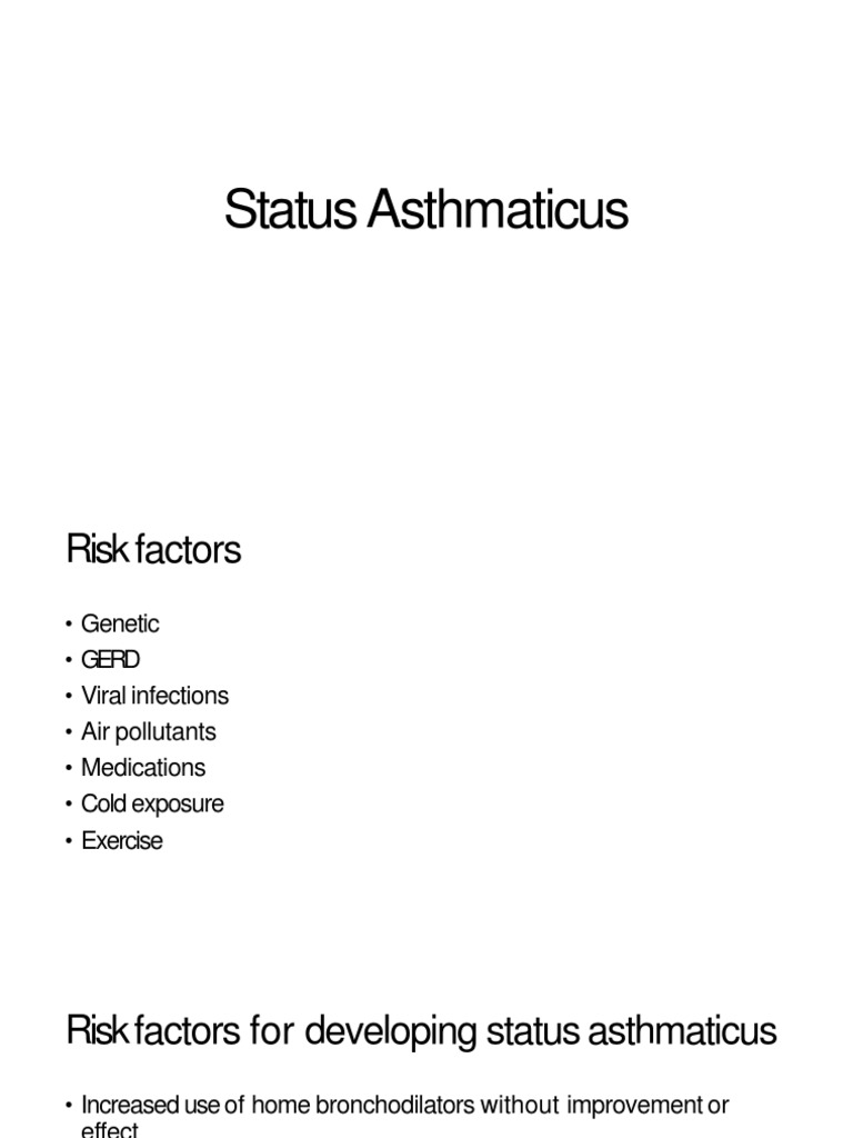 Management of Status Asthmaticus | PDF | Asthma | Pulmonology