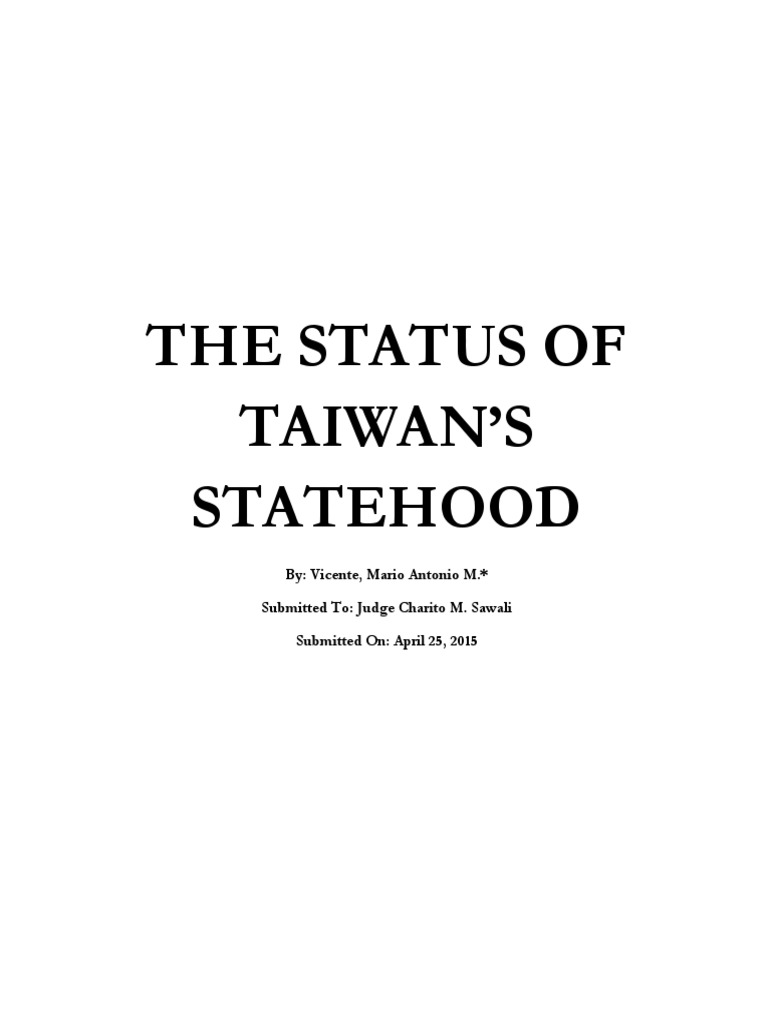 The Status of Taiwan | PDF | Taiwan | Self Determination
