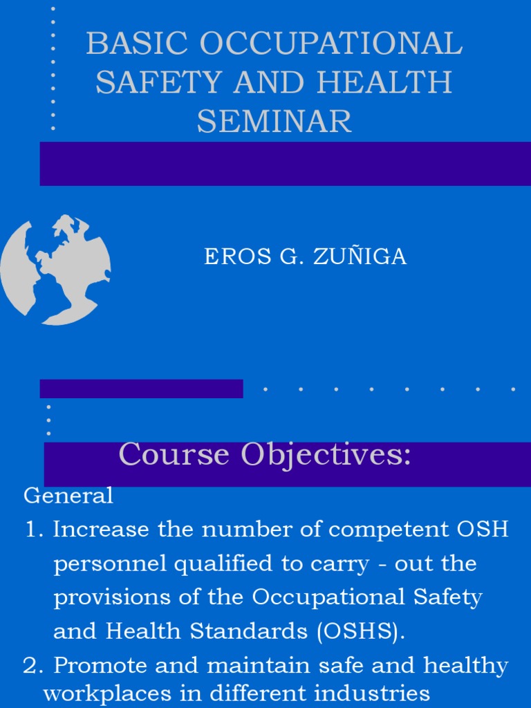 Day 1 Basic Occupational Safety & Health | PDF