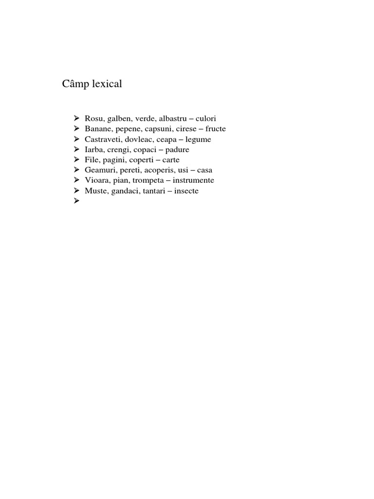 Câmp Lexical | PDF
