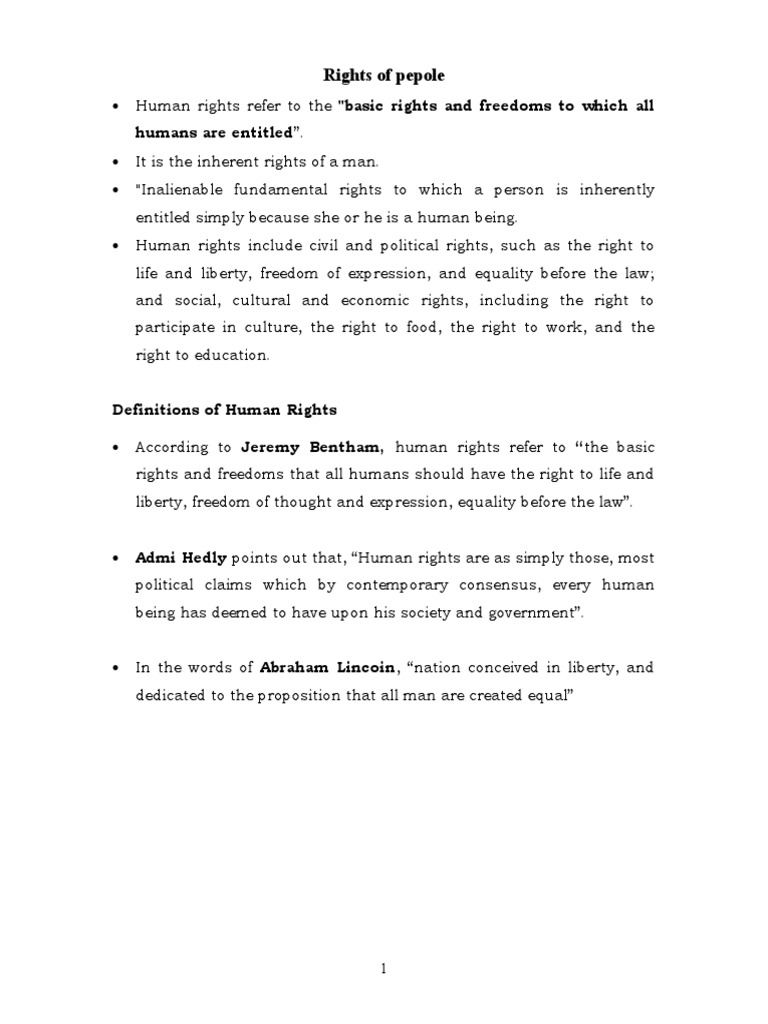 Introduction to Human Rights Concepts | PDF | Human Rights | Civil And ...