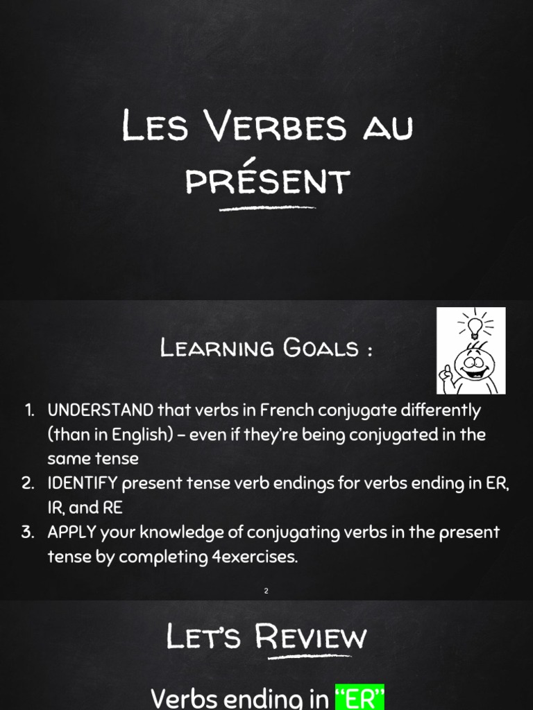 7 Core French - Re Ir Verbs Au Present | PDF | Grammatical Conjugation ...
