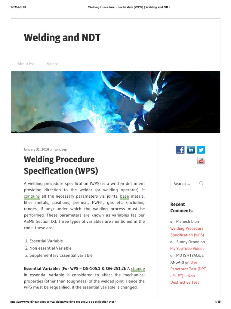 Understanding Welding Procedure Specifications | PDF | Welding ...