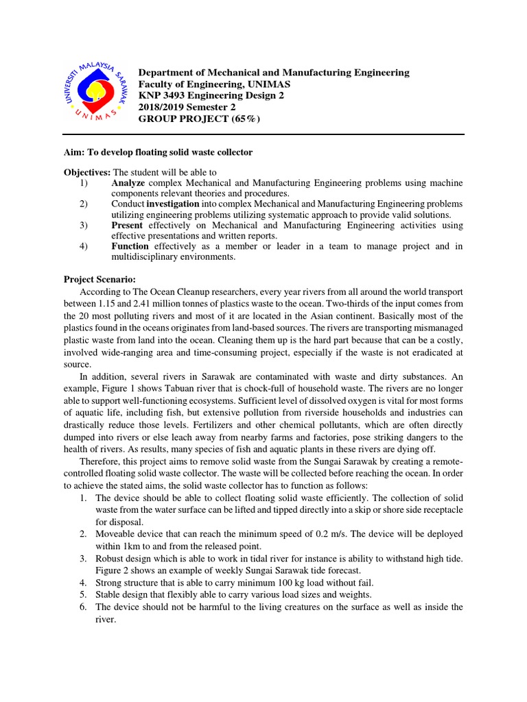 Project Description - Garbage Collector | PDF | Engineering | Mechanical Engineering