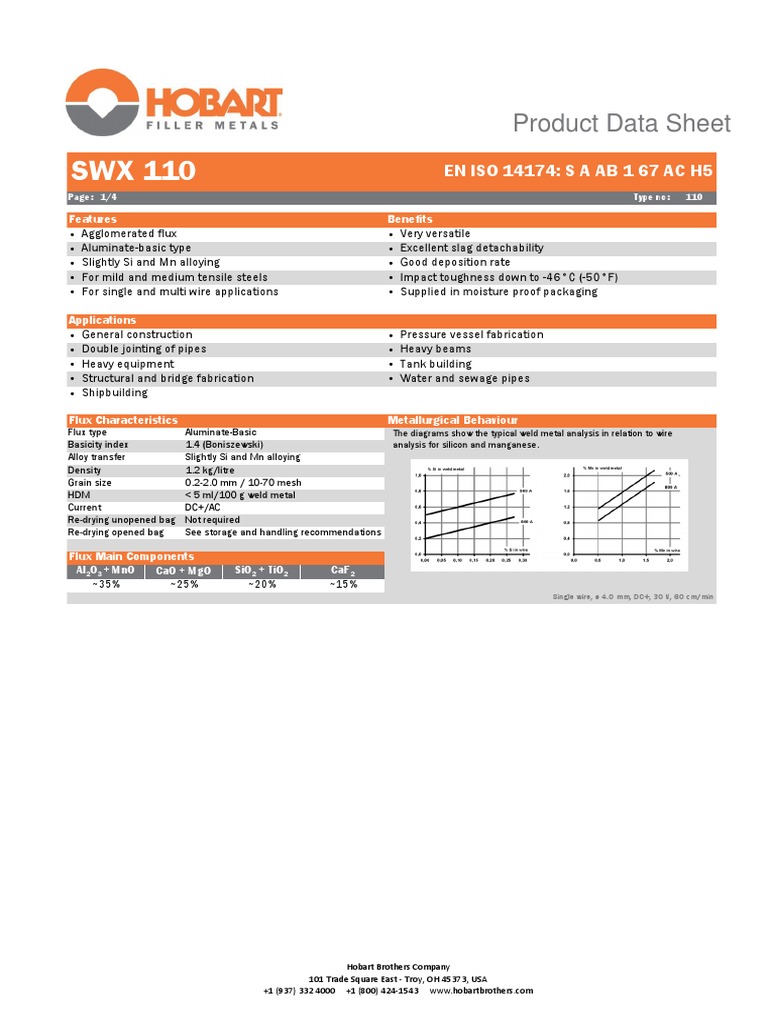 SWX - 110 Iso 14174 | PDF | Welding | Construction