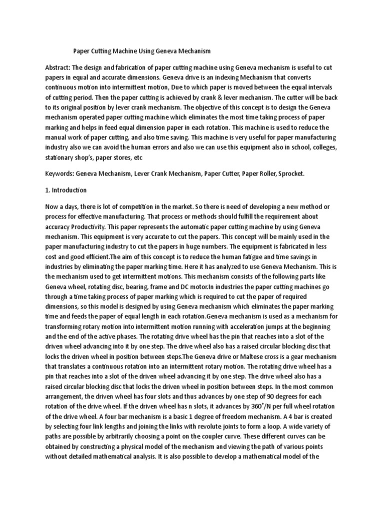 Paper Cutting Machine | PDF | Electric Motor | Rectifier