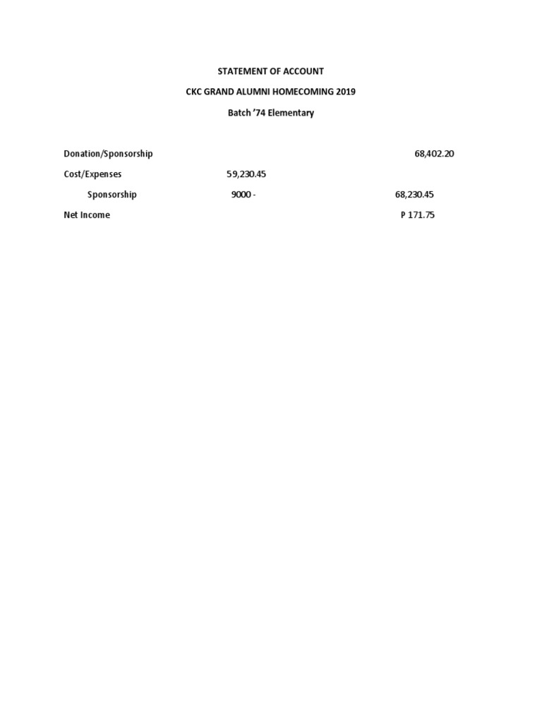 Statement of Account | PDF | Business