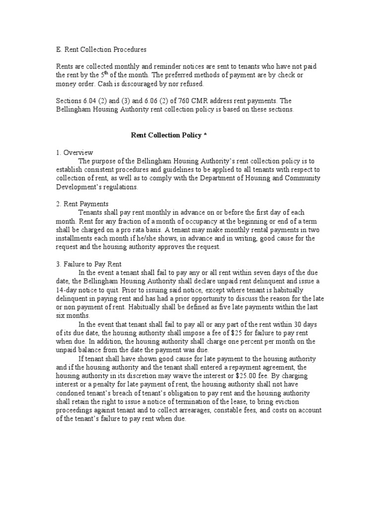 Rent Collection Procedures | PDF | Leasehold Estate | Eviction