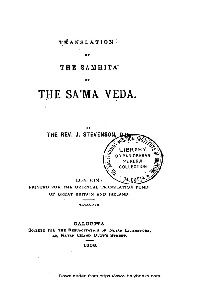 Veda Sama Veda PDF | PDF | Sacrifice | Vedas