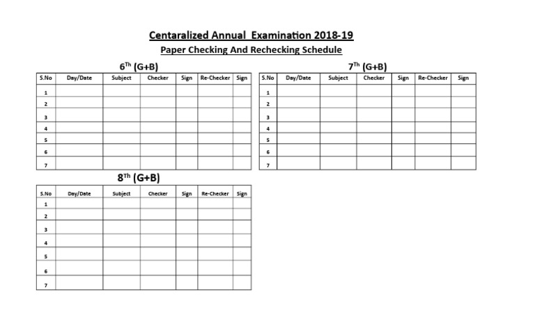 2018-19 Centralized Annual Examination Paper Checking and Rechecking ...