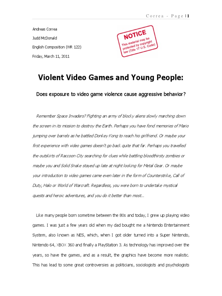 Violent Video Games | PDF | Violence | Video Games