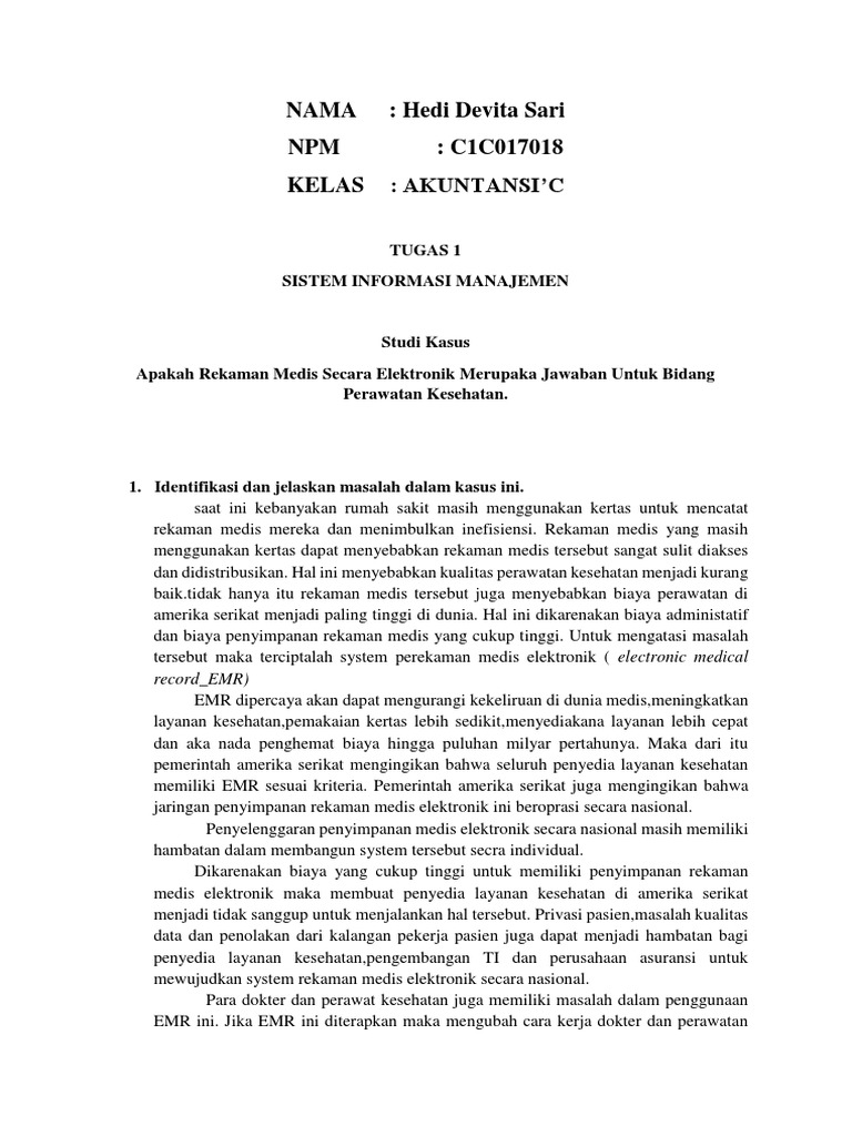 Tugas SIM HEDI DEVITA SARI C1C017018 C | PDF