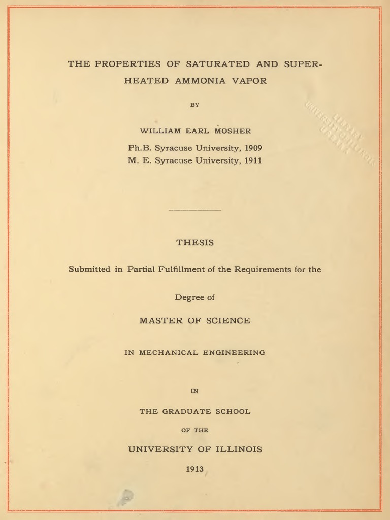 William Earl Mosher | PDF | Latent Heat | Enthalpy