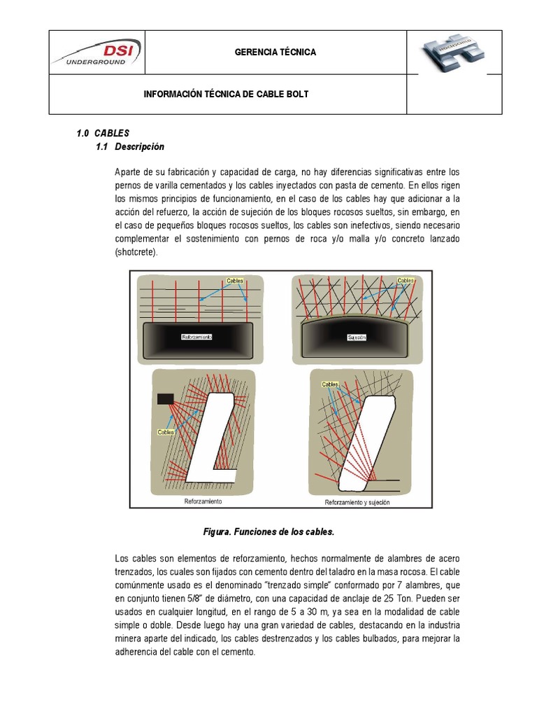 Cable Bolting | PDF | Perforar | Cemento
