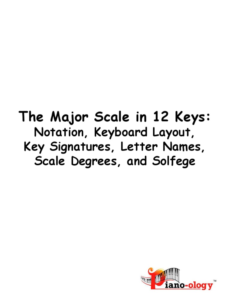 The Major Scale in 12 Keys:: Notation, Keyboard Layout, Key Signatures ...