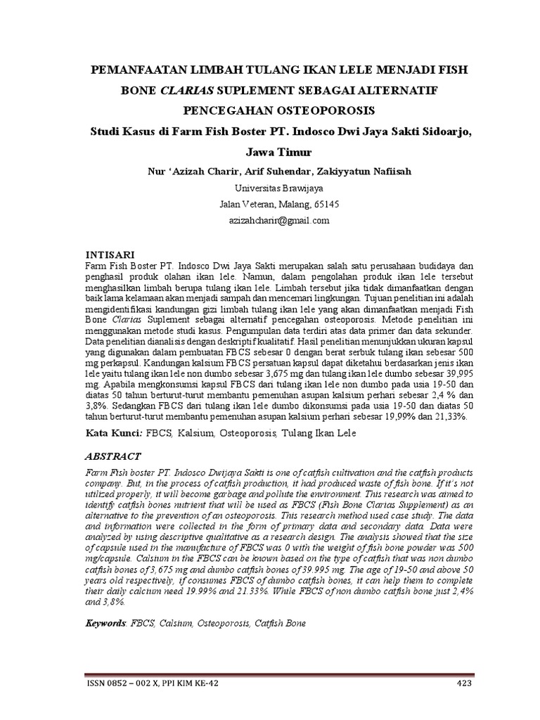 Pemanfaatan Limbah Tulang Ikan Lele | PDF