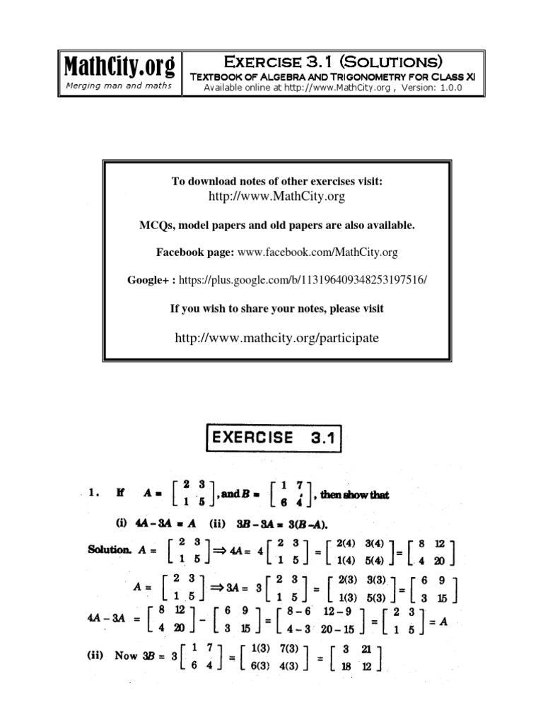 Ex 3 1 FSC Part1 PDF | PDF | Teaching Mathematics | World Wide Web